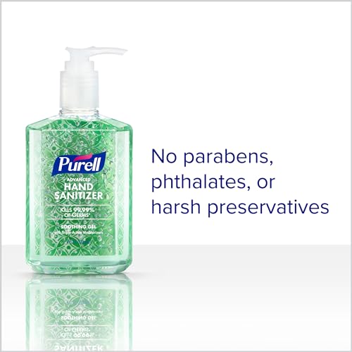 PURELL Advanced Hand Sanitizer Soothing Gel, Fresh Scent, 8 fl oz Pump Bottle (Pack of 4), 9674-06-ECDECO