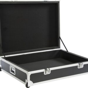 Displays2go Shipping and Storage Case with Wheels, Handles, EVA Foam Padded, Metal Edges (45 x 12.5 x 32.5)