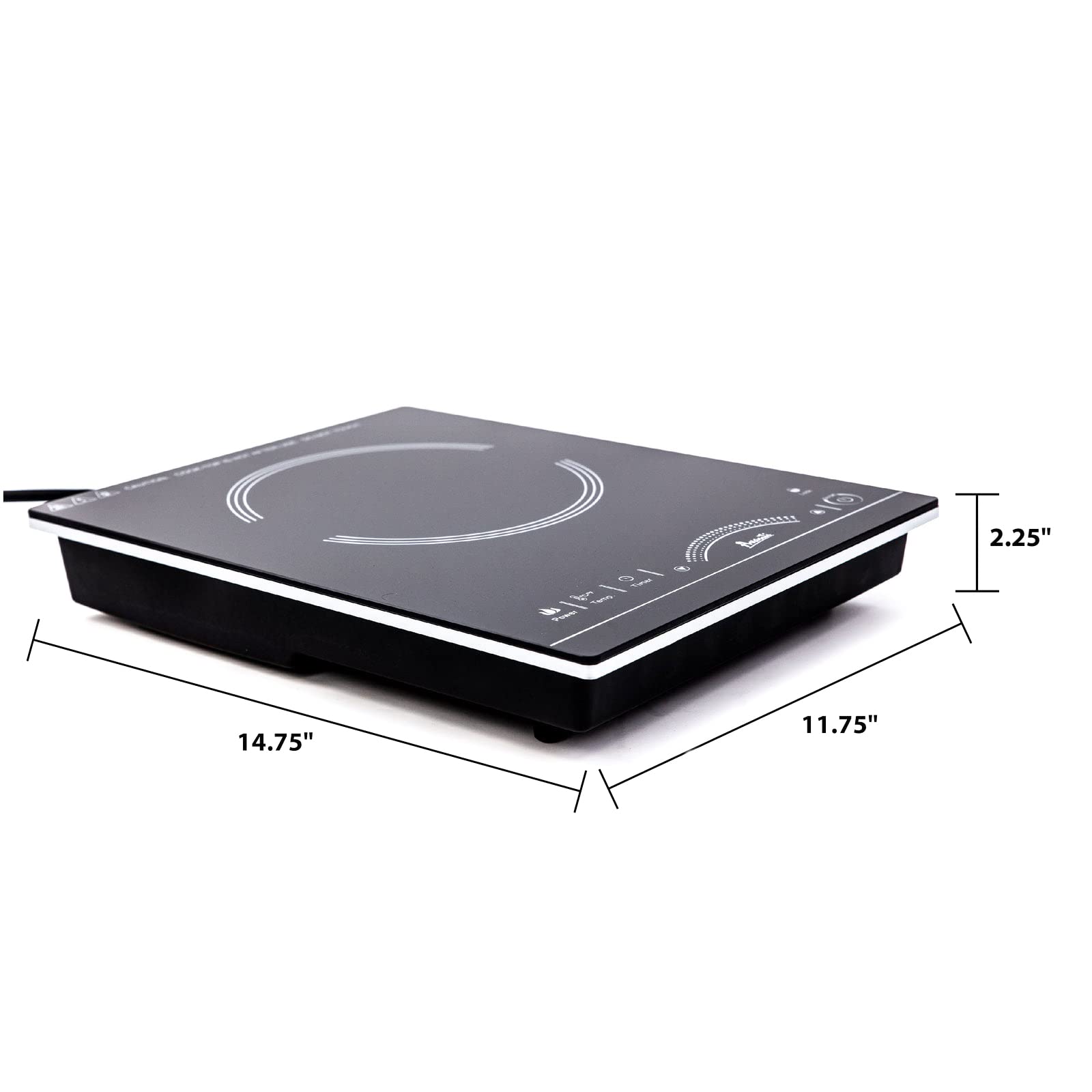 Avanti IH1800L1B-IS Portable Cooktop Electric Stove Top Hot Plate with Single Induction Burner, 6 Power Settings, Temperature Touch Control 140-460F, 1800-Watts, Black