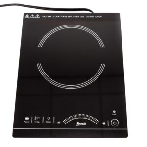 Avanti IH1800L1B-IS Portable Cooktop Electric Stove Top Hot Plate with Single Induction Burner, 6 Power Settings, Temperature Touch Control 140-460F, 1800-Watts, Black