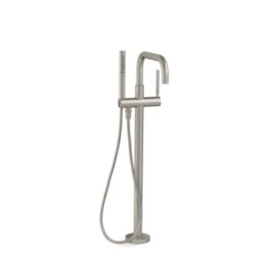 KOHLER K-T97328-4-BN Purist Floor-Mount Bath Filler with Handshower, Brushed Nickel,37.00 x 7.93 x 12.06 inches