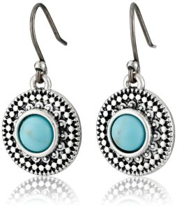 lucky brand turquoise-hued drop earrings