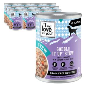 i and love and you wet dog food - gobble it up stew - turkey recipe, grain free, filler free 13oz can, 12pk