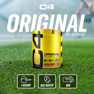 C4 Original Pre Workout Powder Fruit Punch - Vitamin C for Immune Support - Sugar Free Preworkout Energy for Men & Women - 150mg Caffeine + Beta Alanine + Creatine - 60 Servings