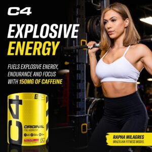 C4 Original Pre Workout Powder Fruit Punch - Vitamin C for Immune Support - Sugar Free Preworkout Energy for Men & Women - 150mg Caffeine + Beta Alanine + Creatine - 60 Servings