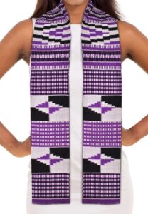 advansync traditional double weave premium handwoven kente cloth (purple)