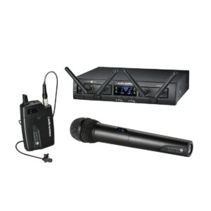 audio-technica system 10 pro digital wireless digital dual lavalier mic system (atw-1311/l), black