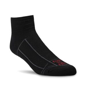 farm to feet men's greensboro lightweight 1/4 crew socks, black/black, large (8562)