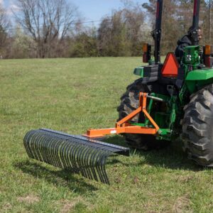 Titan Attachments 3 Point 6 FT Landscape Rake for Compact Tractors, Fits Category 1 Hookup, Tow-Behind Garden Tool, Landscaper, and Grass Comb