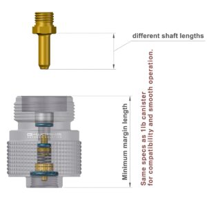 G-WORKS 1lb-SCREW Butane adapter/EPI Adapter/Lindal Valve Canister / 1lb Adapter/Gas Adapter