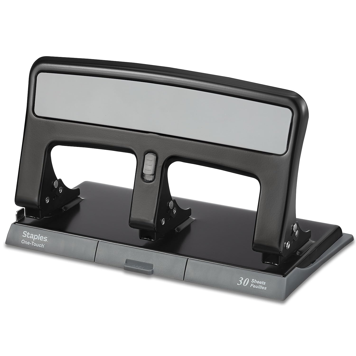 Staples 884279 One-Touch 26614 Heavy-Duty 3-Hole Punch 30-Sheet Capacity Black