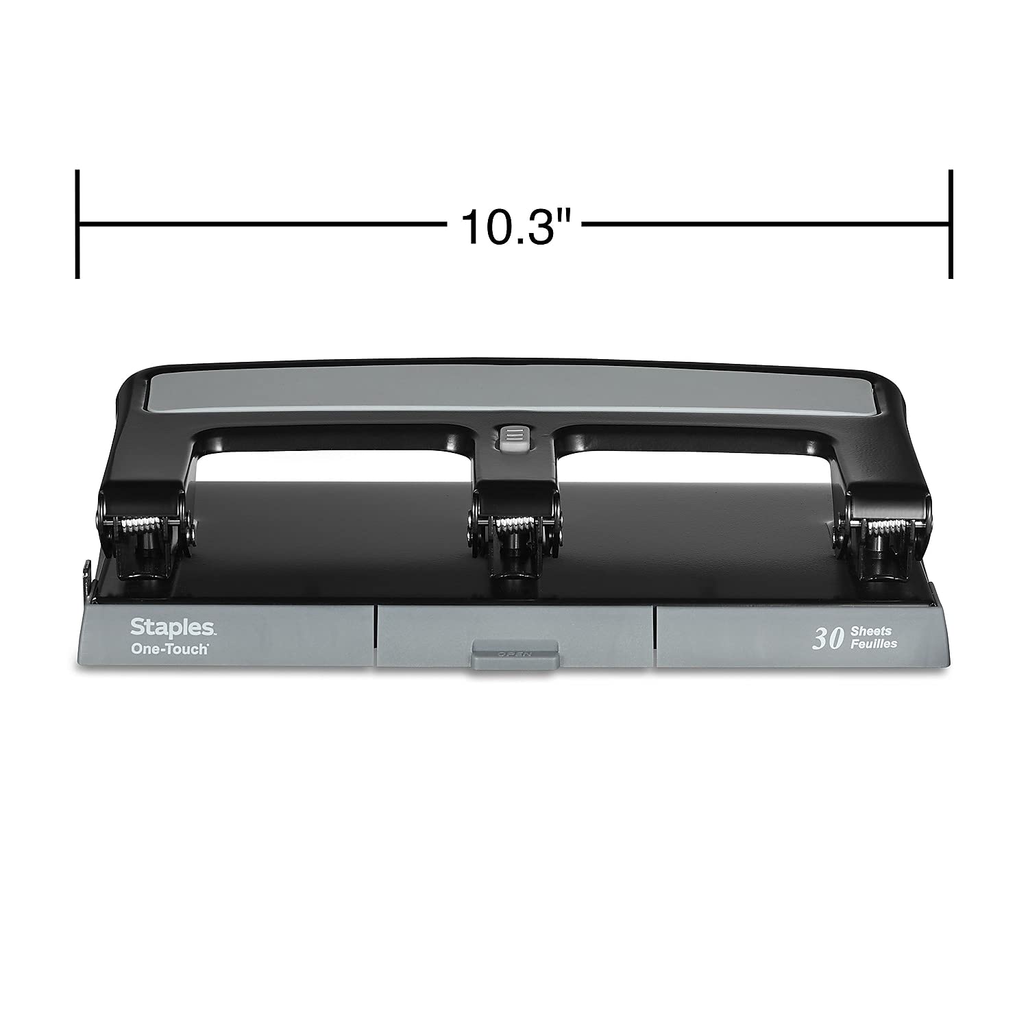 Staples 884279 One-Touch 26614 Heavy-Duty 3-Hole Punch 30-Sheet Capacity Black