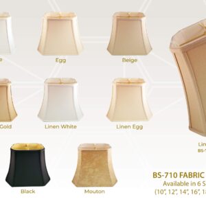 Royal Designs Rectangle Cut Corner Lamp Shade - Beige - (7 x 10) x (12.25 x 18) x 13.25