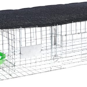 Bird B Gone - Pigeon Trap - Spacious 35"x16"x8" Cage for Up to 12 Birds - Shade, Water Container & Food Pan - 3 One-Way Doors - Durable & Lightweight (10 lbs) - Humane Bird Control