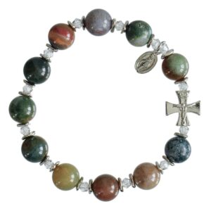 sine cera rosary bracelet multicolor onyx 10mm