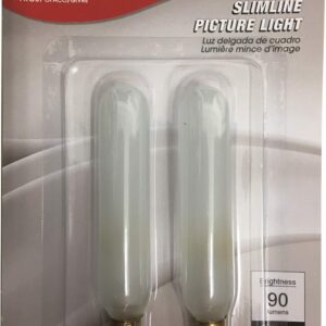 Satco S3715 Tubular Shaped Incandescent Light Bulb (Pack of 2), Frosted Finish, 15 Watts, 120 Volts, 90 Initial Lumens, T6 Lamp Shape, Tubular Lamp, Candelabra Base, E12 ANSI Base, 360 Beam Spread