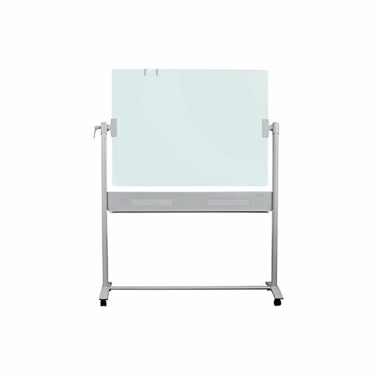 Quartet Easel, Magnetic, Glass Whiteboard, 4' x 3', Reversible, Portable, Flip Chart Holder, Infinity (ECM43G), Silver