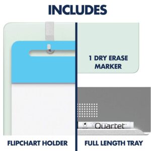 Quartet Easel, Magnetic, Glass Whiteboard, 4' x 3', Reversible, Portable, Flip Chart Holder, Infinity (ECM43G), Silver