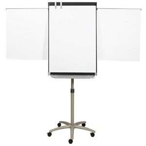 quartet easel, magnetic whiteboard, 2' x 3', adjustable, mobile, flipchart holder, prestige 2, black frame (ecm32p2)