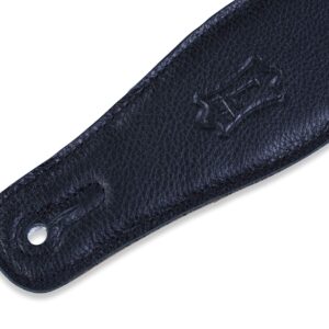 Levy's Leathers 2.5" Extra-Long and Padded Garment Leather Guitar Strap; Adjustable 37" - 63"| Black (M26GF-XL-BLK)