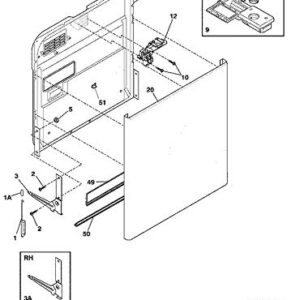 Frigidaire 809006501 Dishwasher Door Seal, White