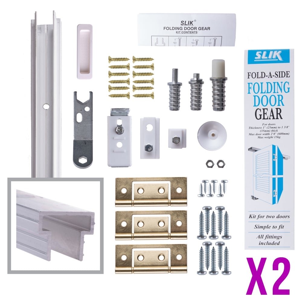 SLIK 08SL00601219 Folding Door Gear Track 1219MM, Aluminium