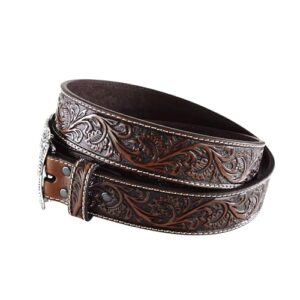 ARIAT Men's Straight Floral Buckle Belt