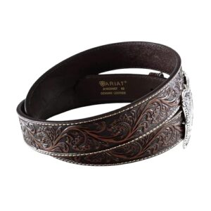 ARIAT Men's Straight Floral Buckle Belt