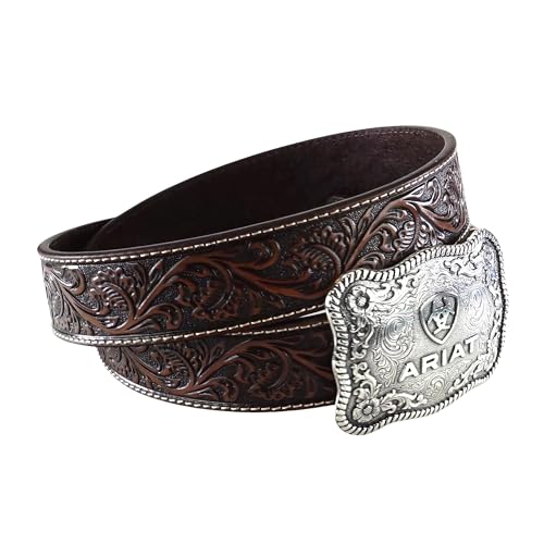 ARIAT Men's Straight Floral Buckle Belt