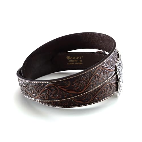 ARIAT Men's Straight Floral Buckle Belt