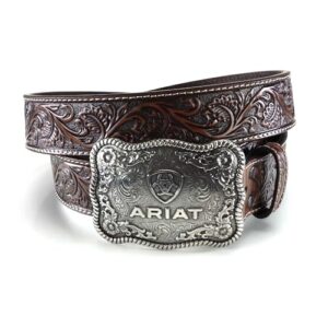 ARIAT Men's Straight Floral Buckle Belt