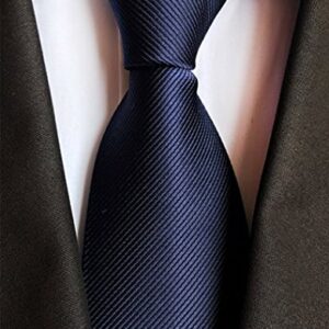 QBSM Mens Ties Navy Blue Solid Color Formal Dress Suit Neckties Neck Tie