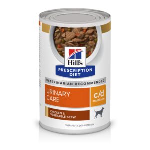 hill's prescription diet c/d multicare urinary care chicken & vegetable stew wet dog food, veterinary diet, 12.5 oz. cans, (pack of 12)