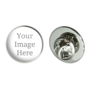 graphics and more personalized small round lapel hat pin tie tack .75"| customize with your own image