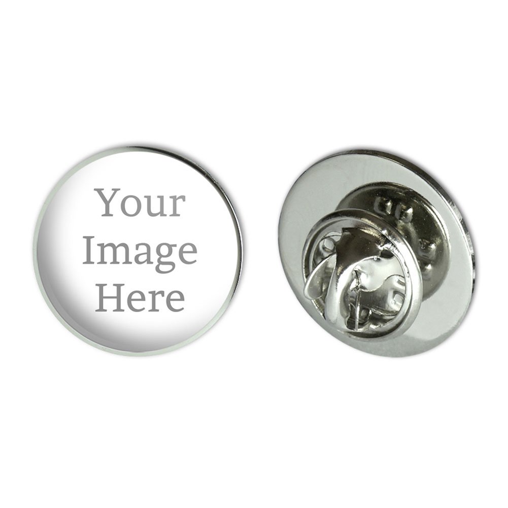 Graphics and More Personalized Small Round Lapel Hat Pin Tie Tack .75"| Customize With Your Own Image