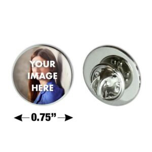 Graphics and More Personalized Small Round Lapel Hat Pin Tie Tack .75"| Customize With Your Own Image