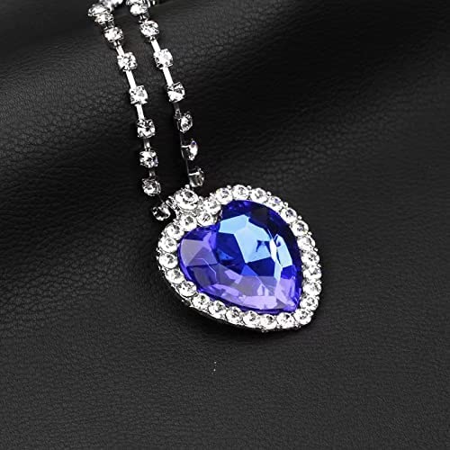 My Titanic Necklace | Stunning Heart of The Ocean Necklace from Titanic Movie | Premium Alloy Silver and 1.3 x 1.38 Inches Swarovski Crystal | Definitely The Best Present for Your Loved One | 338