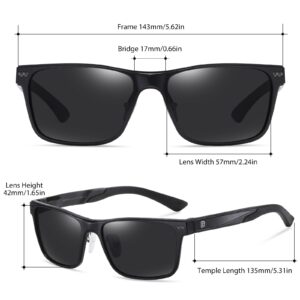 DUCO Polarized Sunglasses for Men Vintage Aluminum Frame Retro Sports Sun Glasses Driving Shades 100% UV Protection 8207