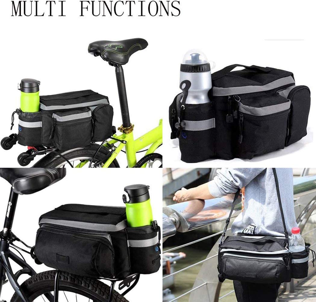 BicycleStore Bike Rear Seat Bag Trunk Bags Bike Panniers Waterproof Cycling Bag Rack 7L Bicycle Accessories Black