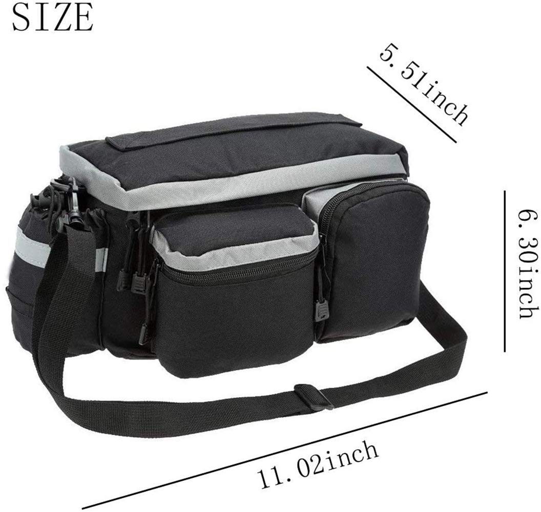 BicycleStore Bike Rear Seat Bag Trunk Bags Bike Panniers Waterproof Cycling Bag Rack 7L Bicycle Accessories Black