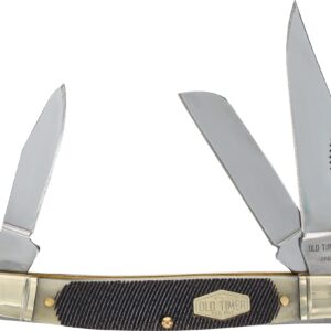 Old Timer 34OTB Genuine Bone Middleman 5.6in S.S. Traditional Folding Knife with 2.4in Clip Point and Bone Handle for Outdoor, Hunting, Camping and EDC