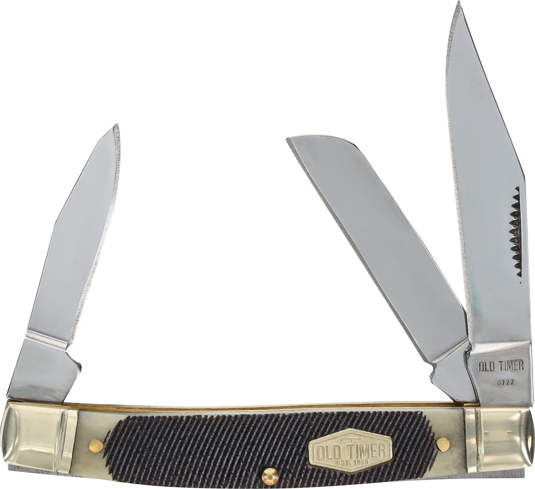 Old Timer 34OTB Genuine Bone Middleman 5.6in S.S. Traditional Folding Knife with 2.4in Clip Point and Bone Handle for Outdoor, Hunting, Camping and EDC