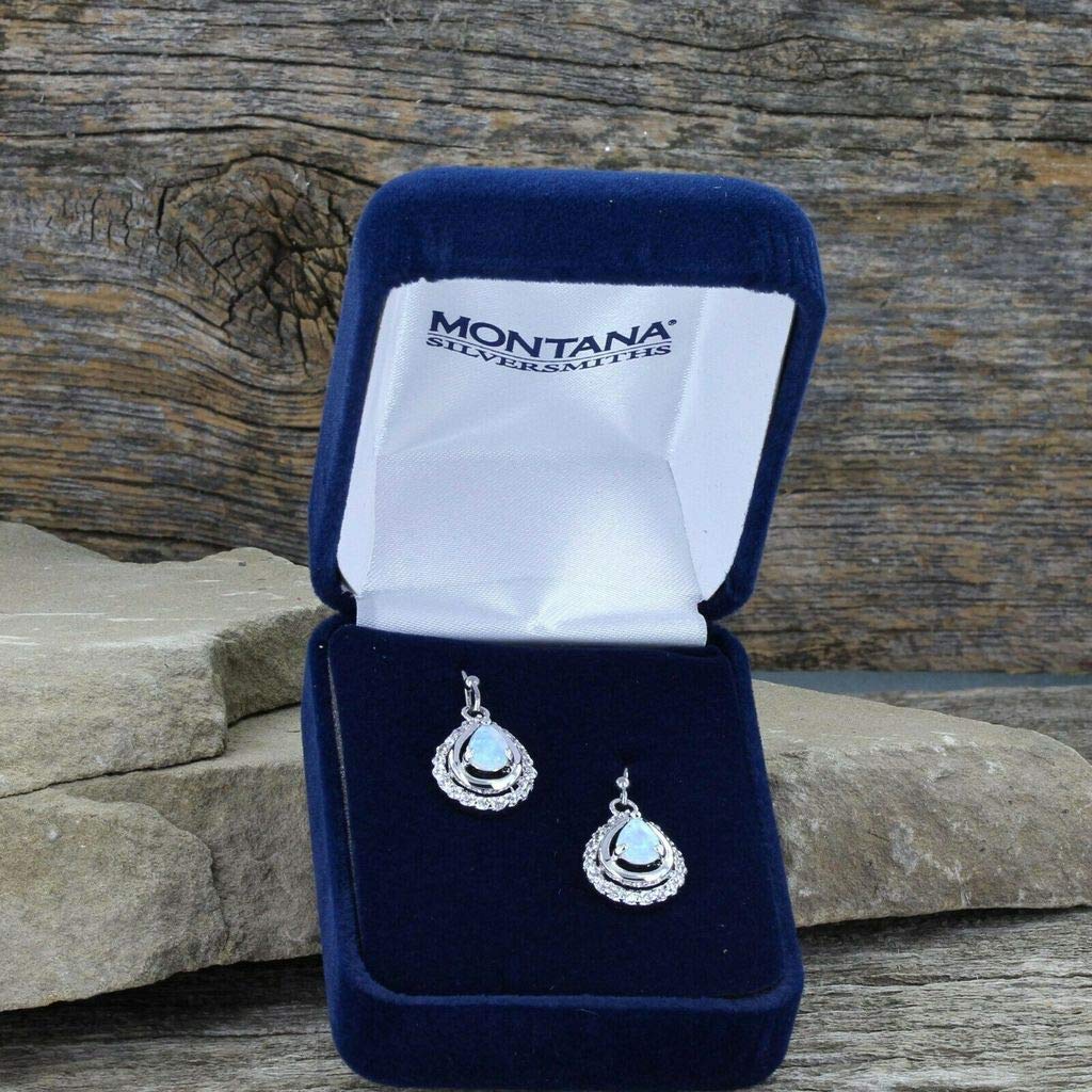 Montana Silversmiths Women's Canyon Colors River Lights On Ice Teardrop Earrings Silver One Size