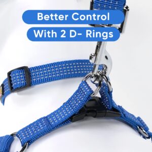 Pawtitas Reflective Step in Dog Harness or Reflective Vest Harness, Comfort Control, Training Walking of your Puppy/Dog Small Dog Harness S Blue Dog Harness