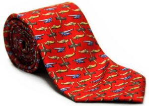 airplane silk twill tie (red)