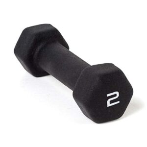 cap barbell black neoprene coated dumbbell, 2 lb single