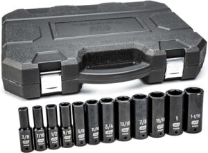 gearwrench 29 pc. 1/2" drive 6 pt. impact socket set, deep, metric - 84935n