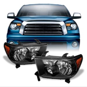 akkon - for toyota tundra oe replacement black headlights driver/passenger head lamps