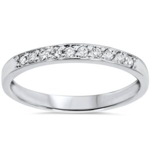 p3 pompeii3 1/4ct diamond stackable wedding ring 14k white gold - size 4.5