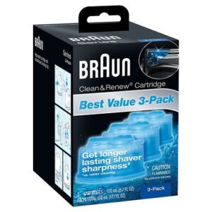 new braun series 3 5 7 ccr3 shaver clean & renew refills contains 3-pack men